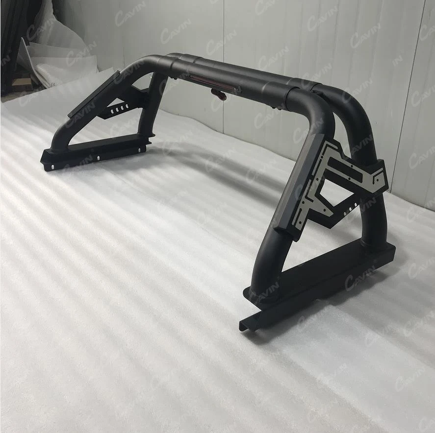 Black Powder Coated Steel Roll Bar Weather Resistant No Drilling Required